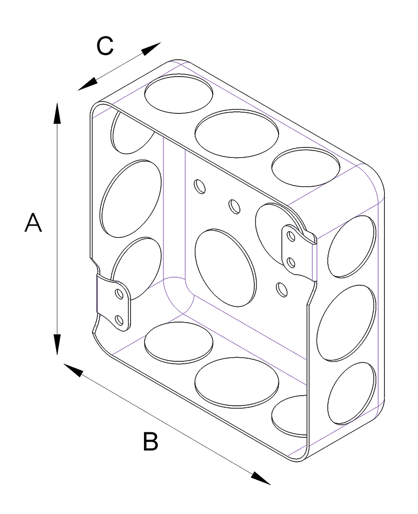 SQUARE BOX 4” x 4” HDG | SC Conduit Fittings