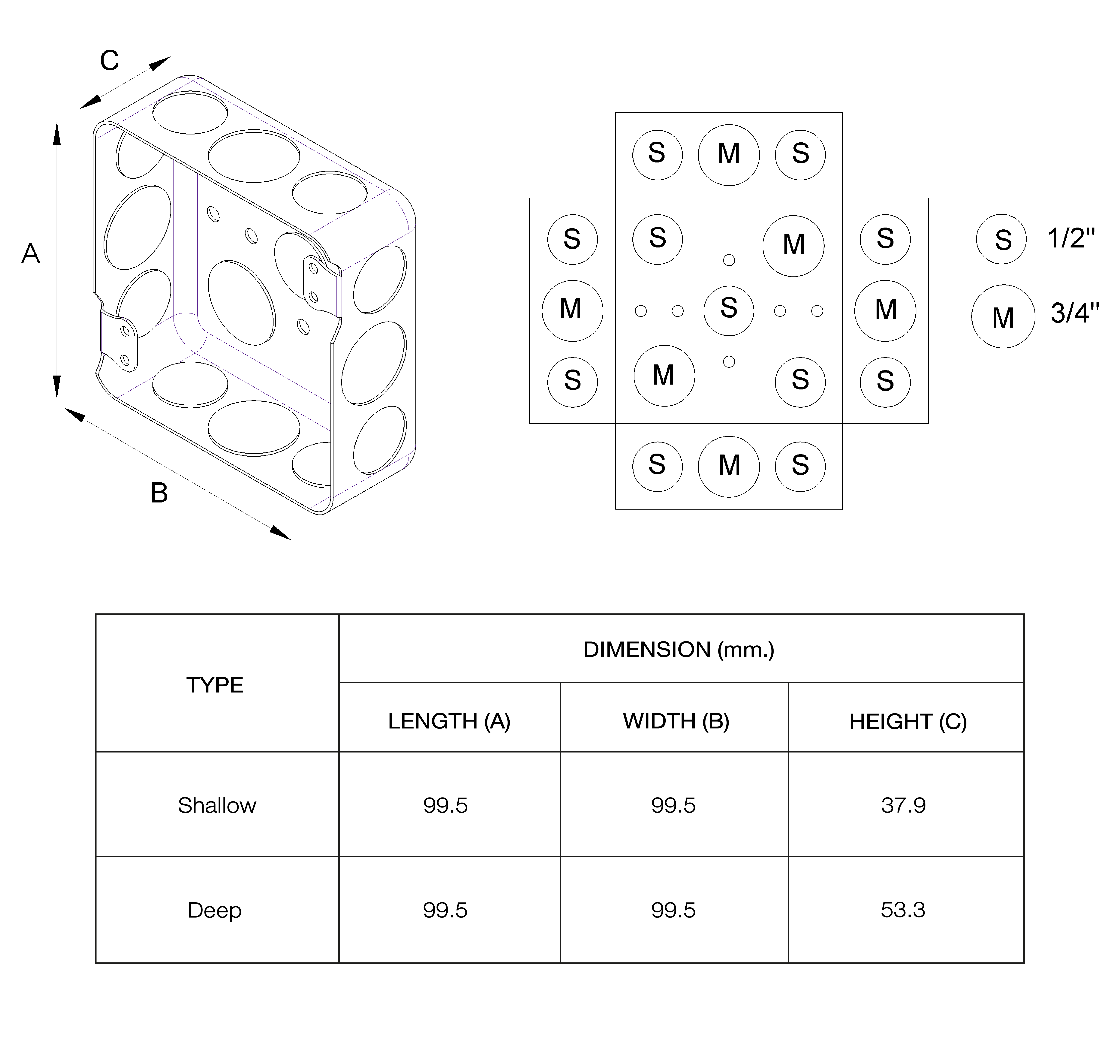 SQUARE BOX 4" x 4" | SC Conduit Fittings